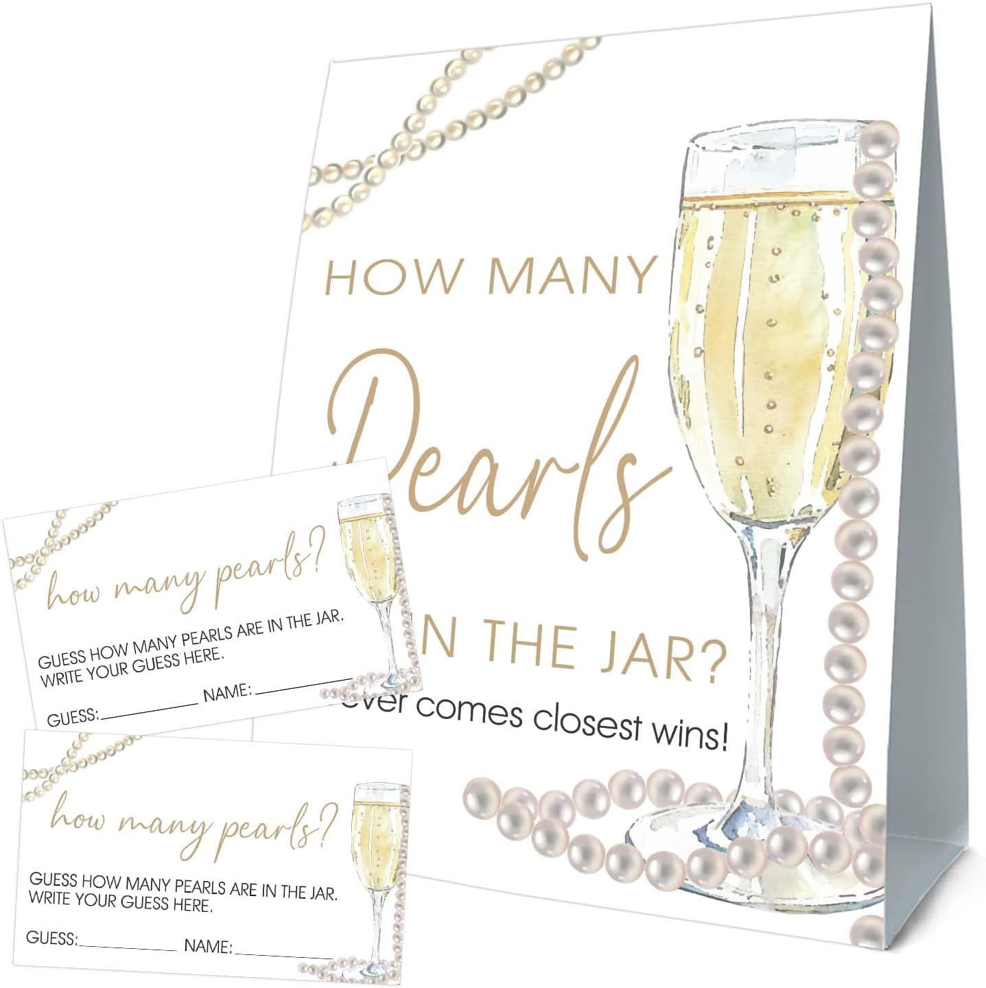 Guess How Many Cards, Guess How Many Pearls Are in the Jar, Party Games ...