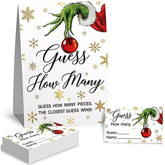 Guess How Many Theme Party Game Card, Snowflake Decorations Party Game ...