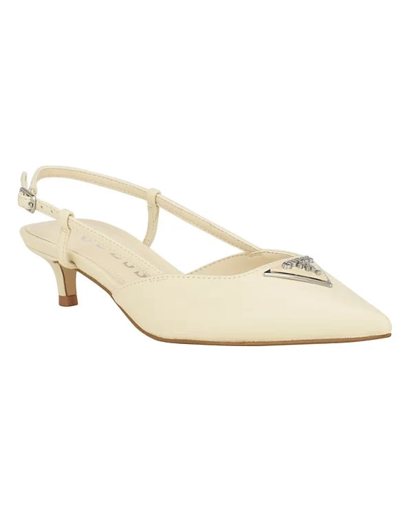 Guess IVORY Women's Jesson Pointed Slingback Kitten Heel Mules, US 9.5 ...