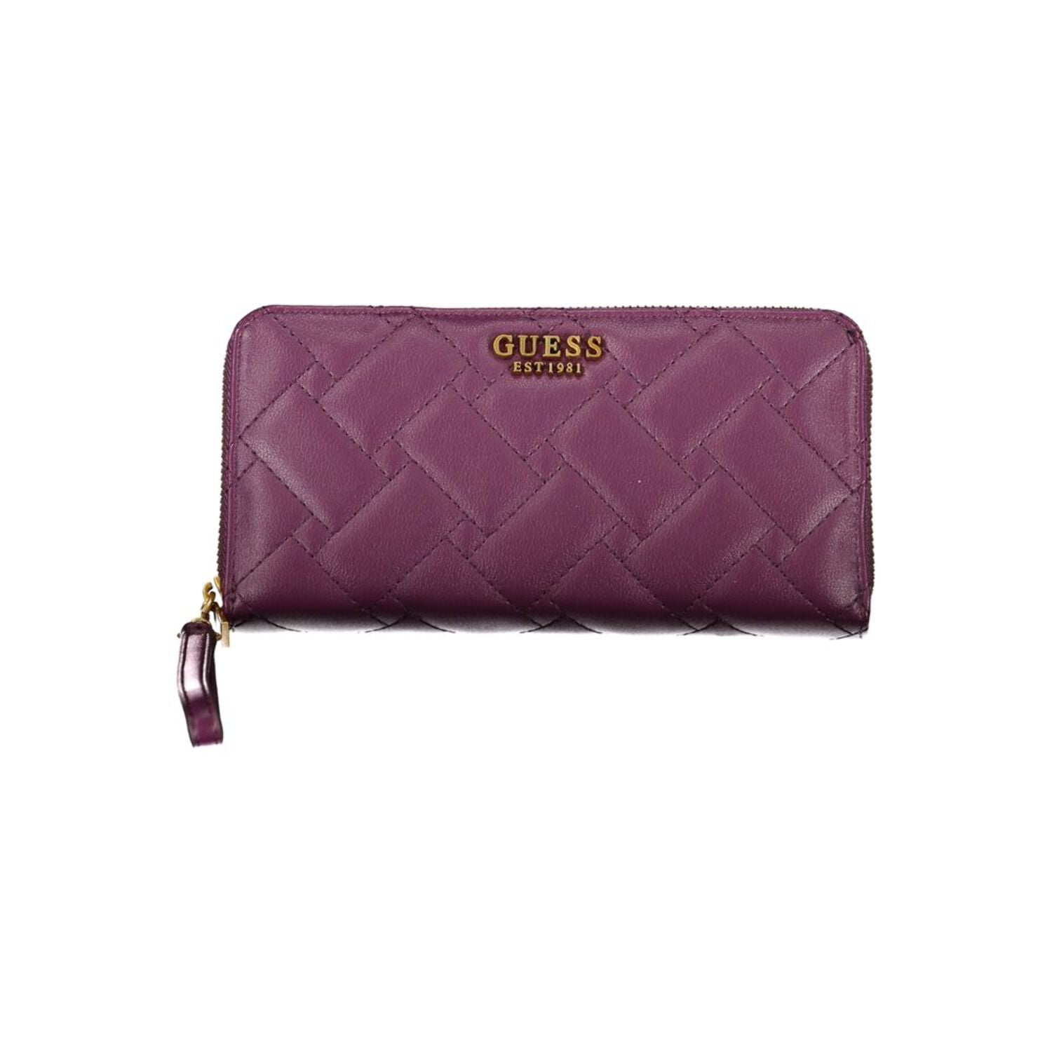 Guess Jeans Elegant Purple Zip Wallet with Multiple Compartments ...