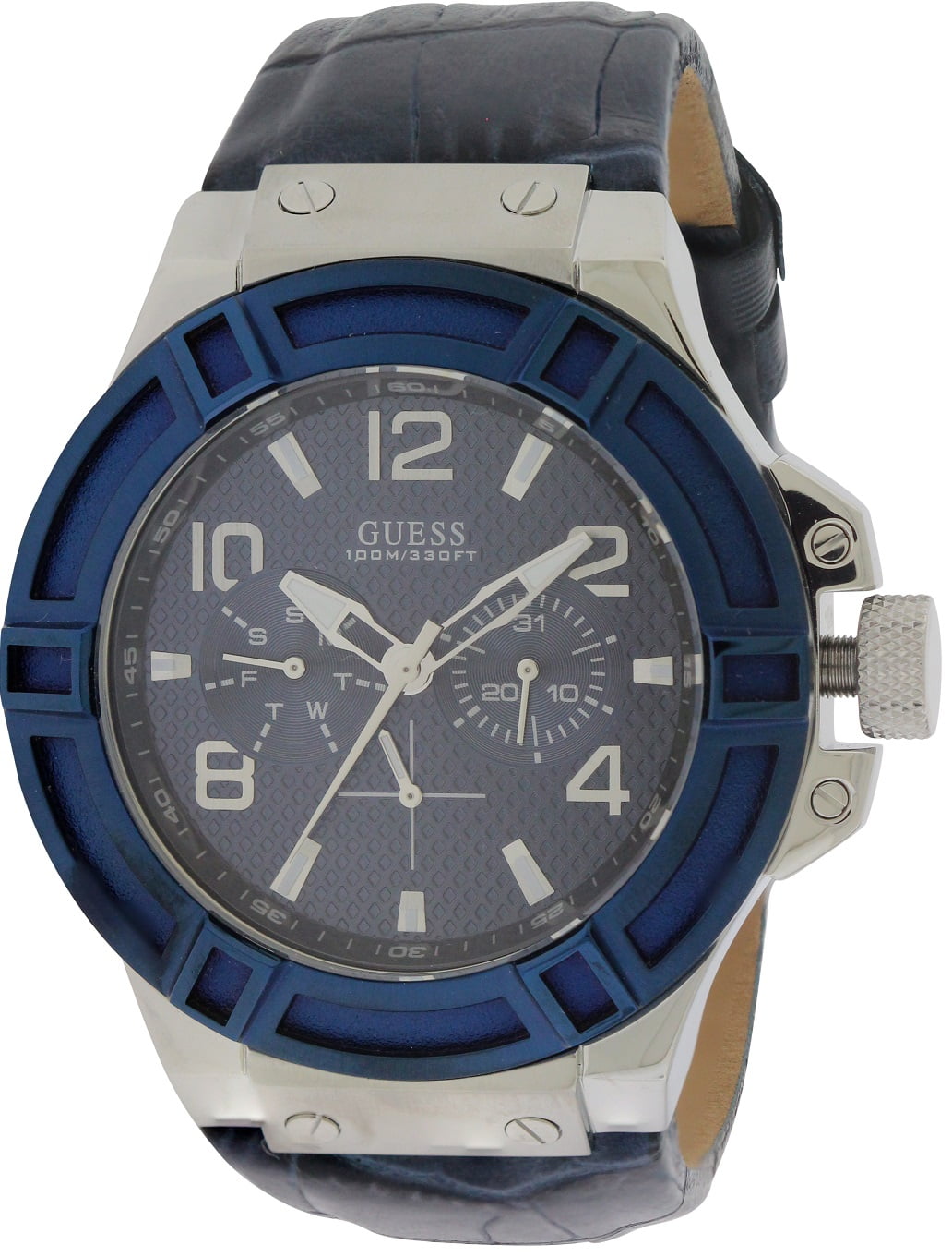 Guess Men's Rigor Leather Watch W0040G7 - Walmart.com