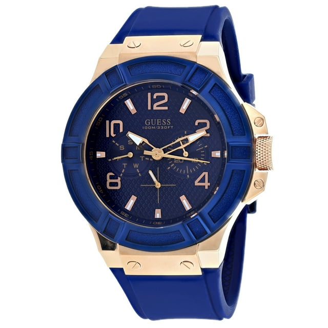 Guess Men's Rigor Blue Dial Watch - W0247G3 - Walmart.com