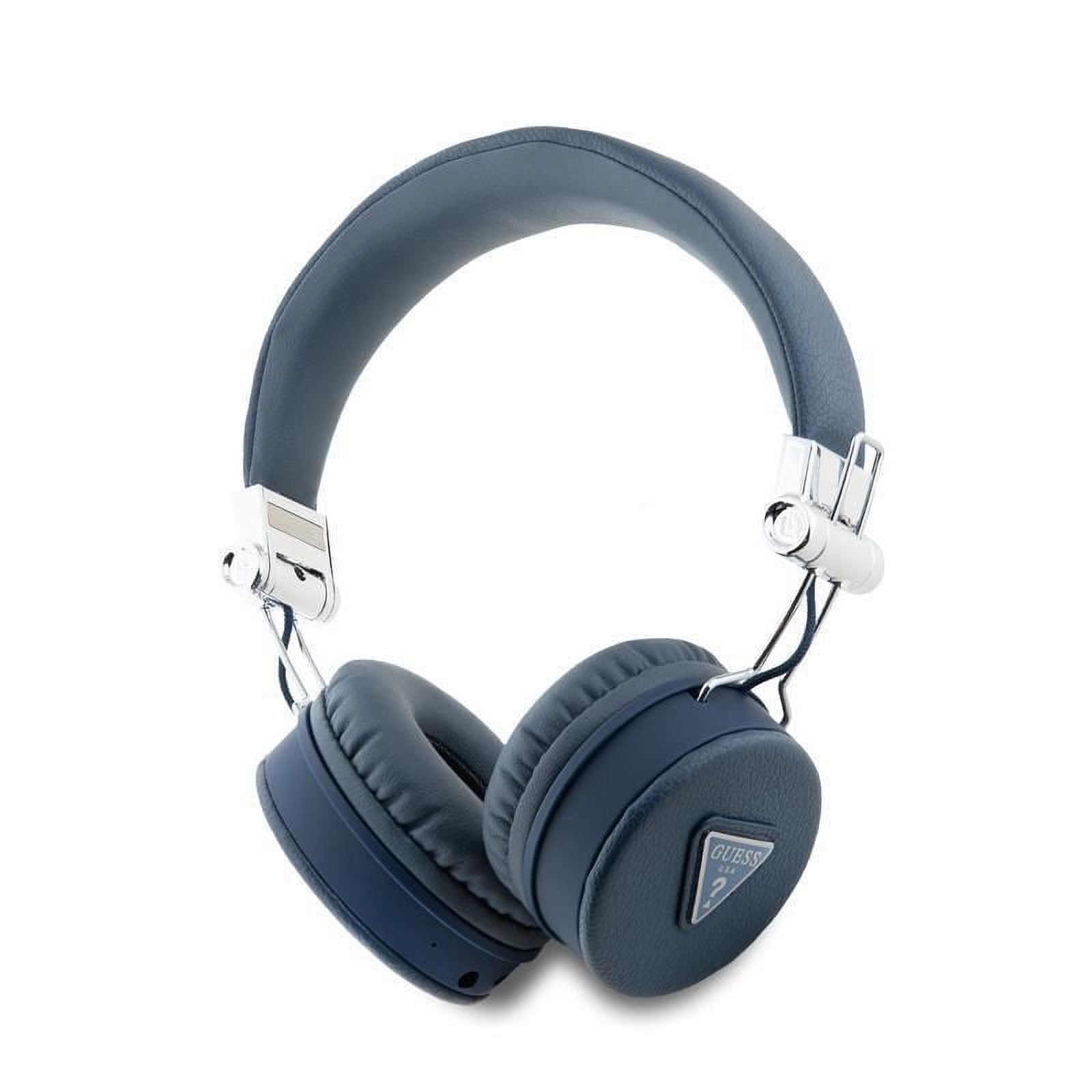 Guess PU Grained Triangle Logo ENC Wireless Headphones Blue ...