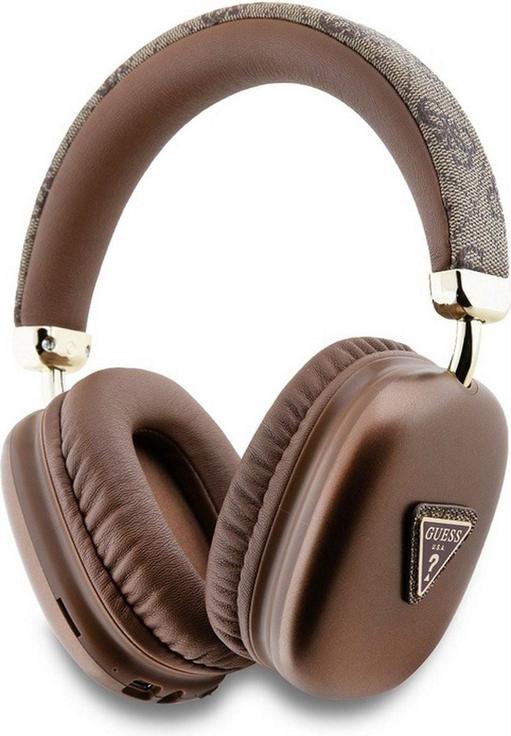 Guess PU Leather 4G Triangle Logo Wireless Headphones Brown ...