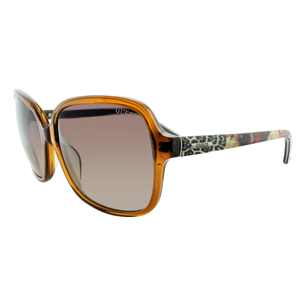 Guess Plastic Womens Square Sunglasses Amber Brown 60mm Adult - Walmart.com