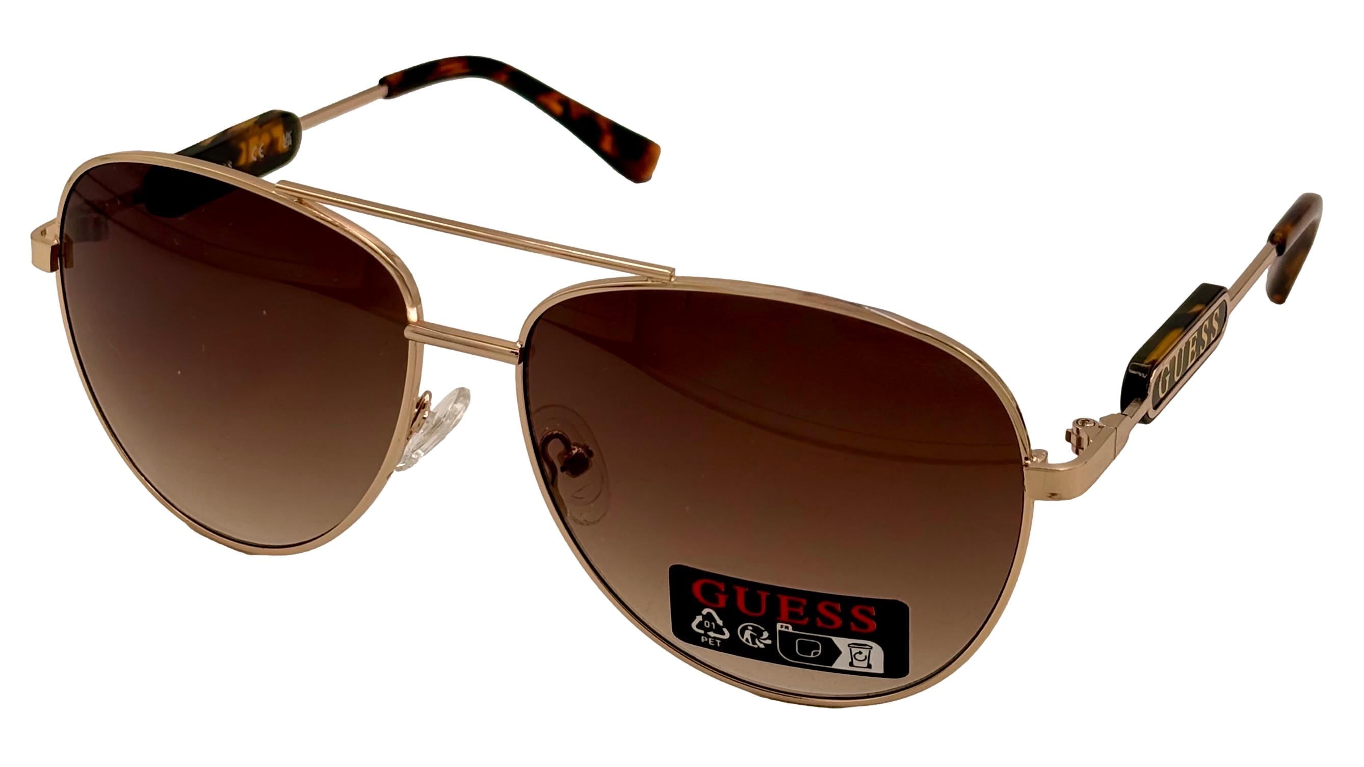 Guess Sunglass Mens Gold Metal Aviator, Brown Gradient Lens GO00001 ...