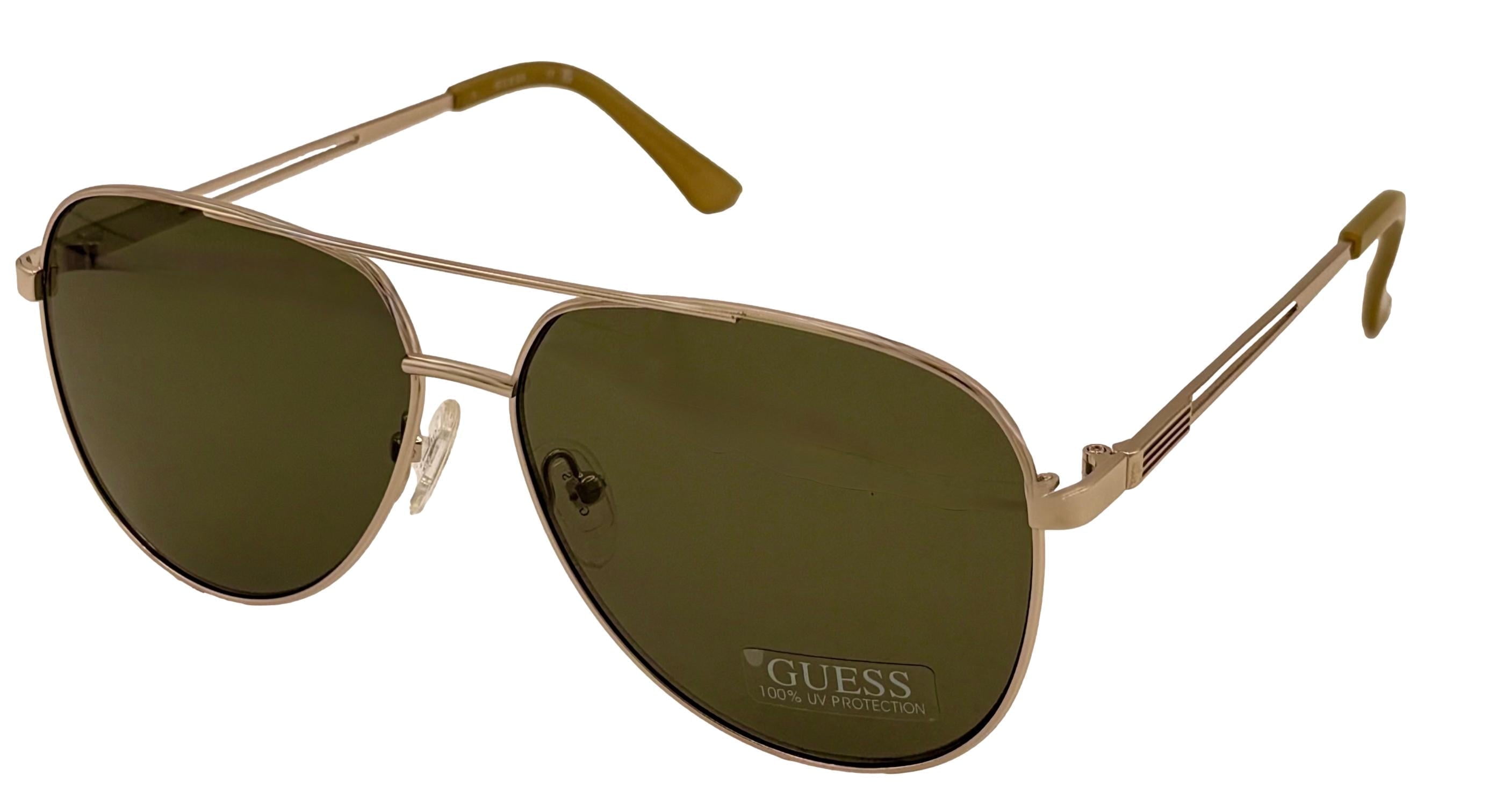 Guess Sunglass Mens Gold Metal Aviator, Green Lens GF0231. 32N ...