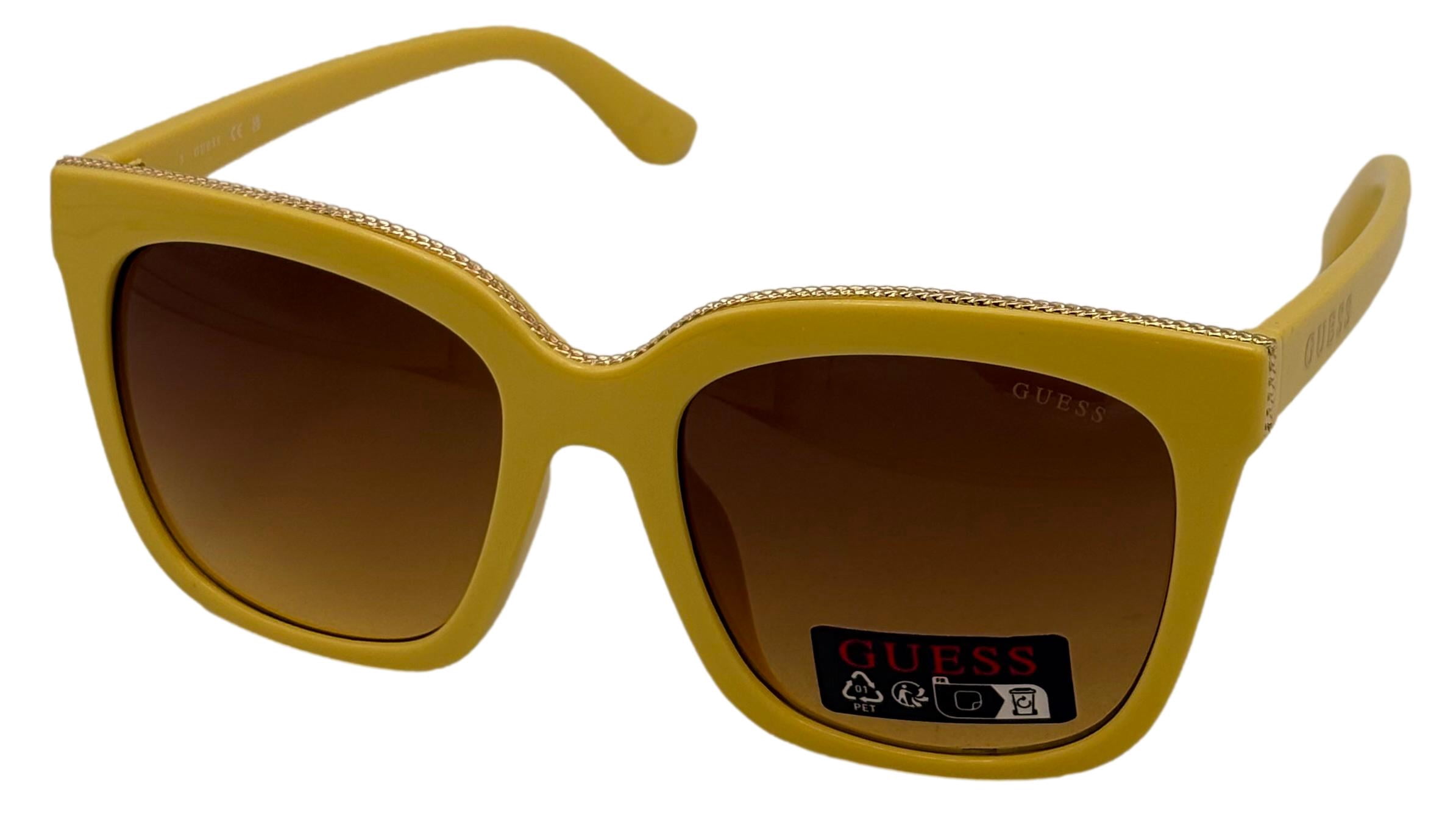 Guess Sunglass Mens Gold Yelliow Square, Brown Lens GO00045. 39B ...