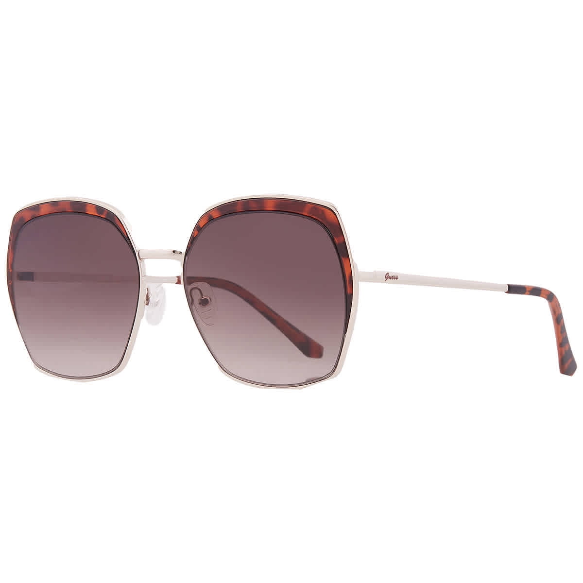 Guess Sunglass Womens Gold Oversized Square Brown Gradient Lens GF0410 ...