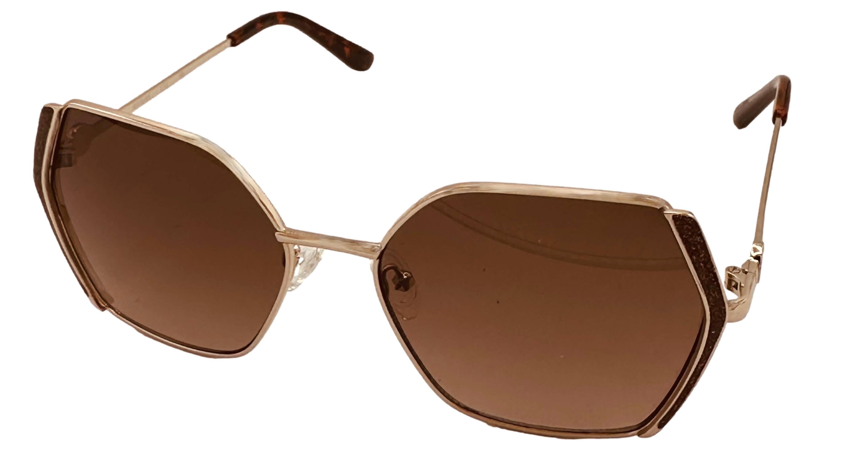 Guess Sunglass Womens Gold Oversized Square Brown Gradient Lens GO00005 ...