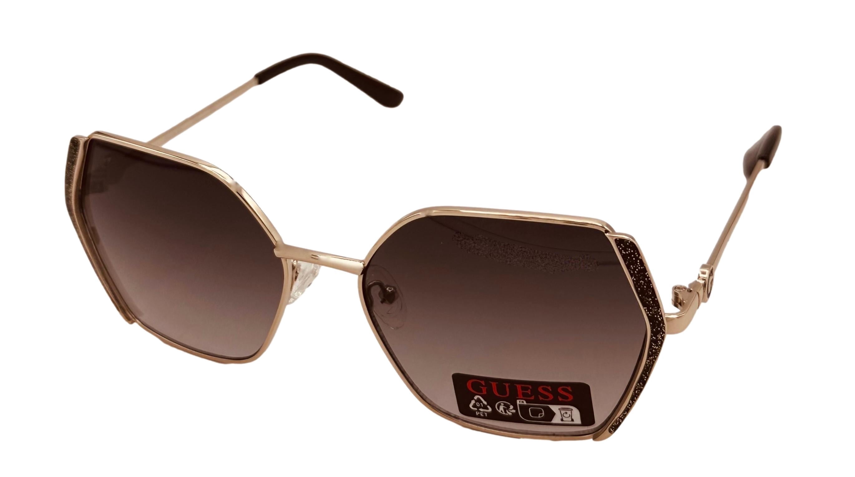 Guess Sunglass Womens Gold Oversized Square Smoke Gradient Lens GO00005 ...