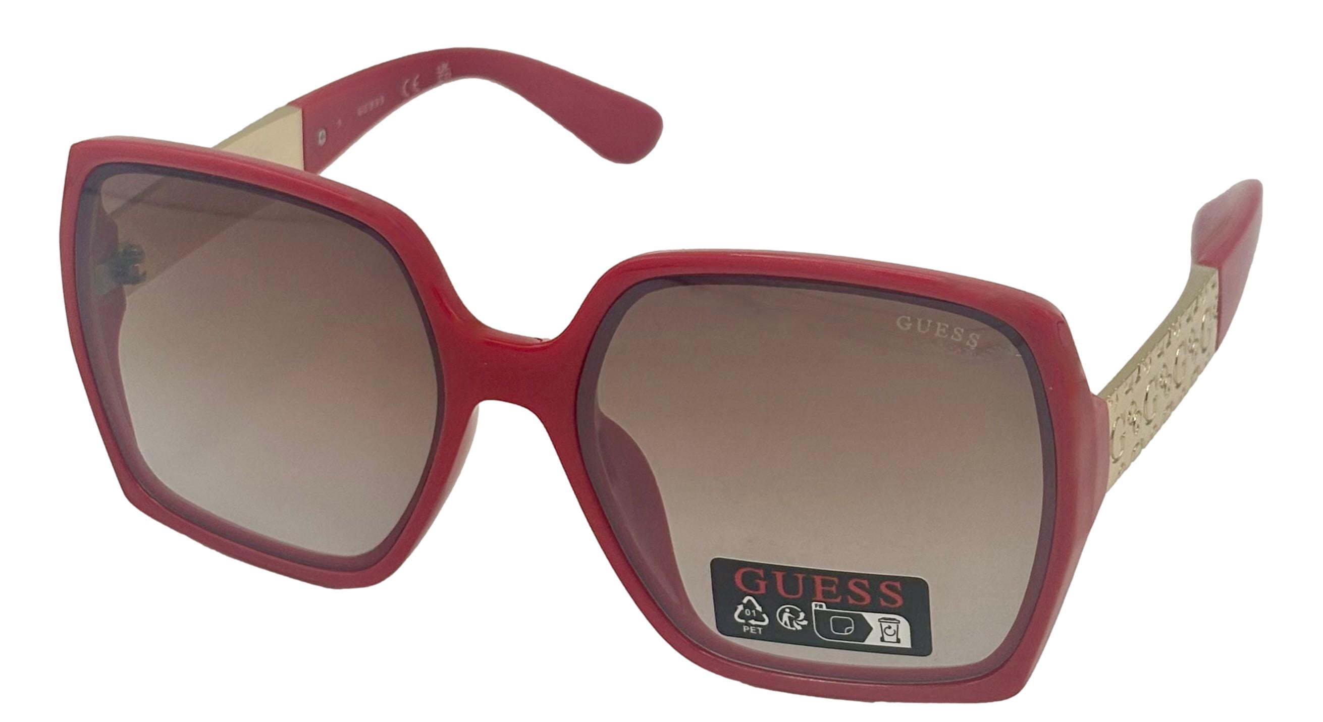 Guess Sunglass Womens Red Oversized Square Plastic, Gradient Lens ...