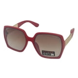 Guess Sunglass Womens Red Oversized Square Plastic, Gradient Lens ...