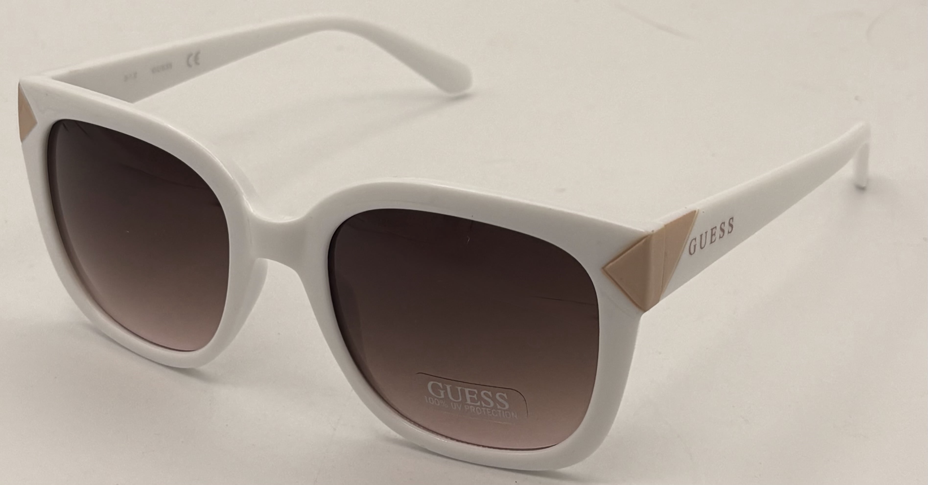 Guess Sunglass Womens White Oversized Square Plastic, Gradient Lens ...