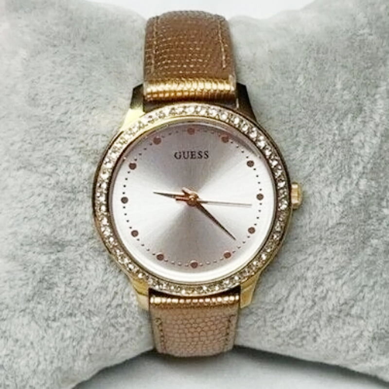 Guess U1079L3 Gold Tone Crystal Accent Bezel Quartz Watch - Walmart.com