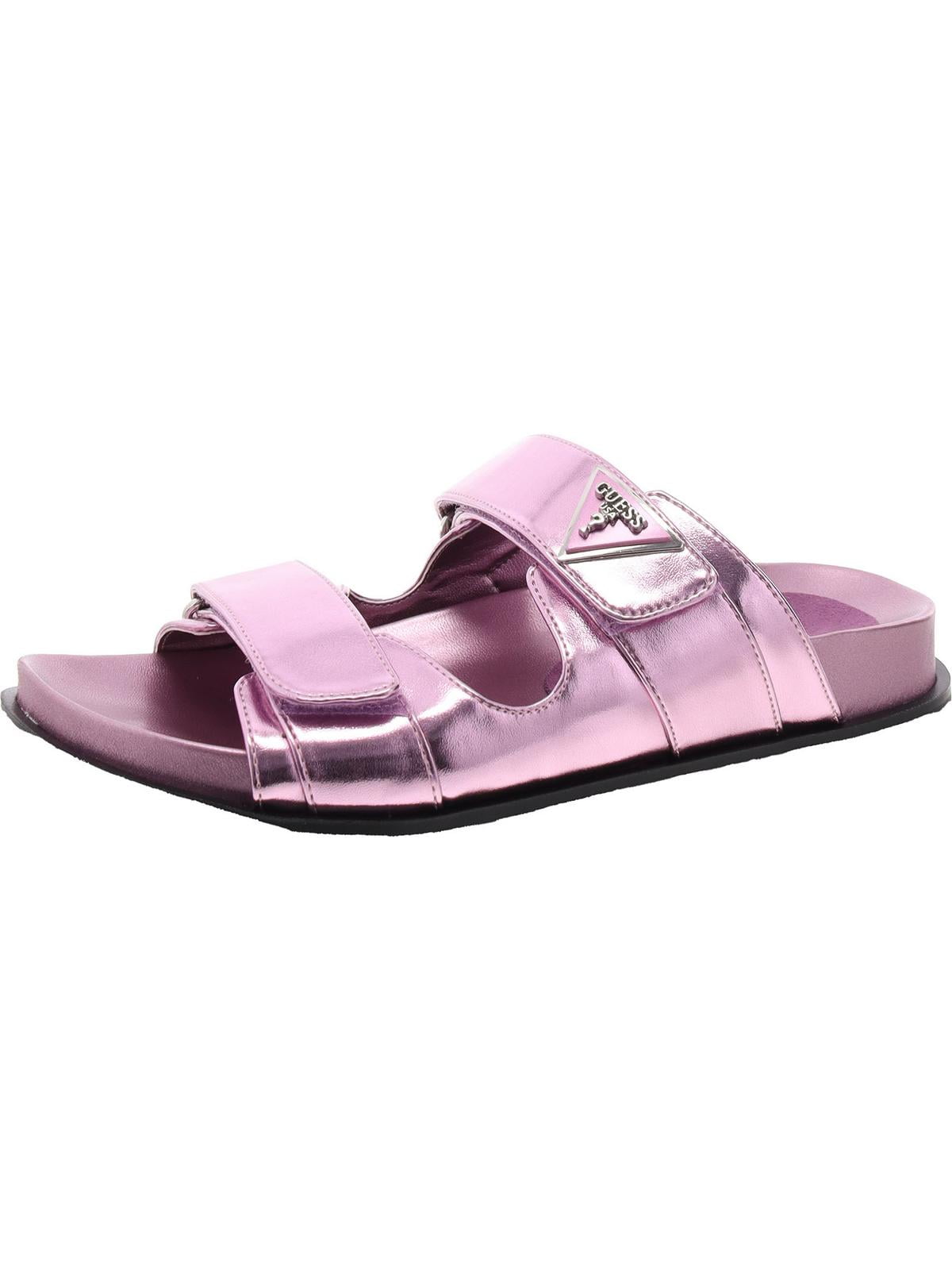 Guess Womens Fabula Faux leather Flat Slide Sandals - Walmart.com