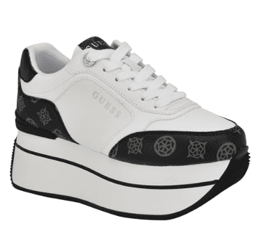 Guess Women's White/Black Logo CAMRIO Sneaker, 9 M - Walmart.com
