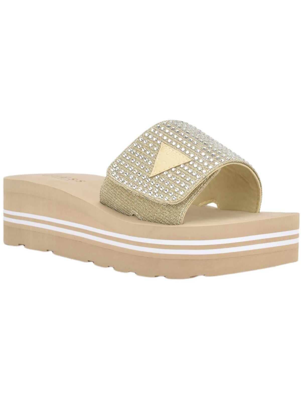 Guess Womens Abet Rhinestone Slip On Slide Sandals - Walmart.com