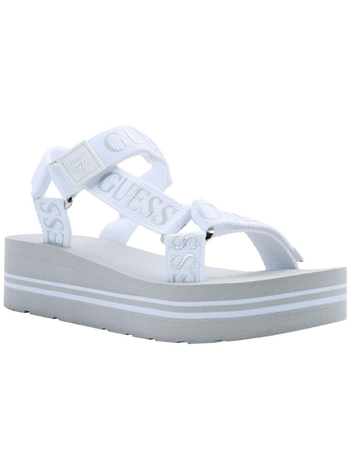 Guess Womens Avin Canvas Ankle Strap Flatform Sandals - Walmart.com