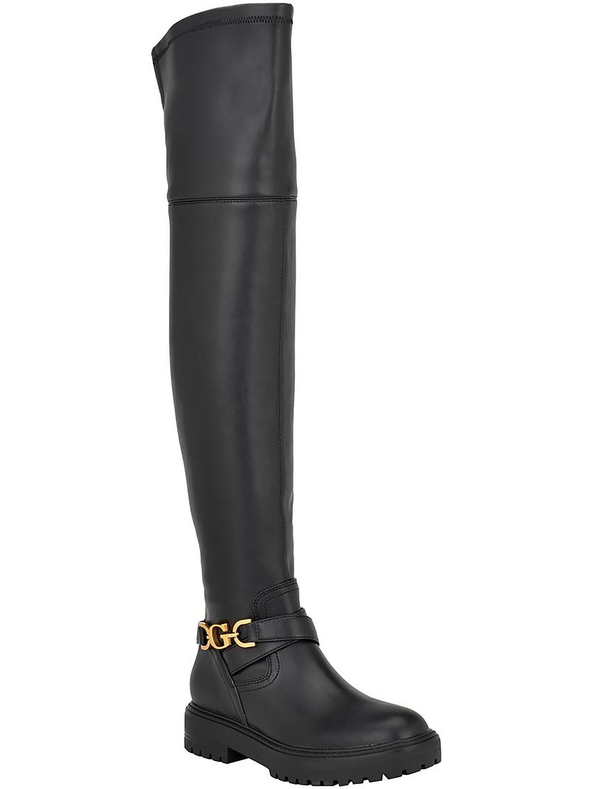 Guess Womens Jellio Faux Leather Block Heel Knee-High Boots - Walmart.com