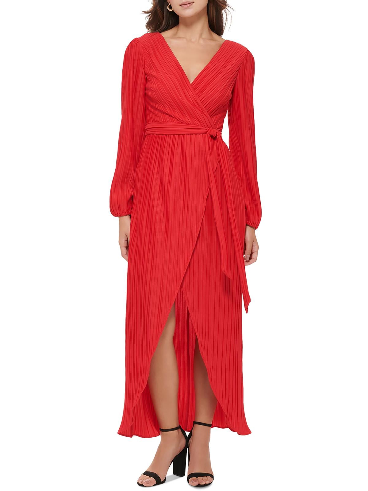 Guess Womens Pleated Surplice Evening Dress - Walmart.com