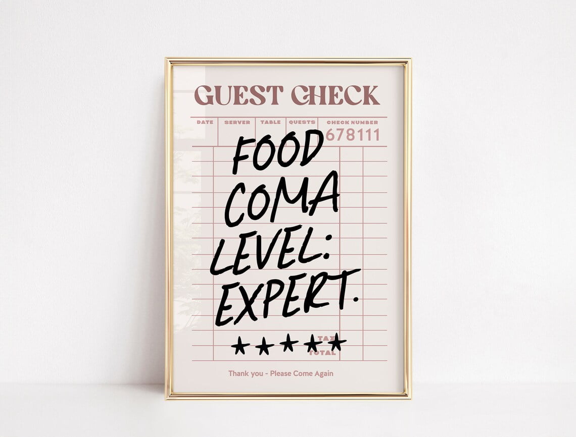 Guest Check, Five Stars Review, Typography Poster, Coquette, Cute Chef ...