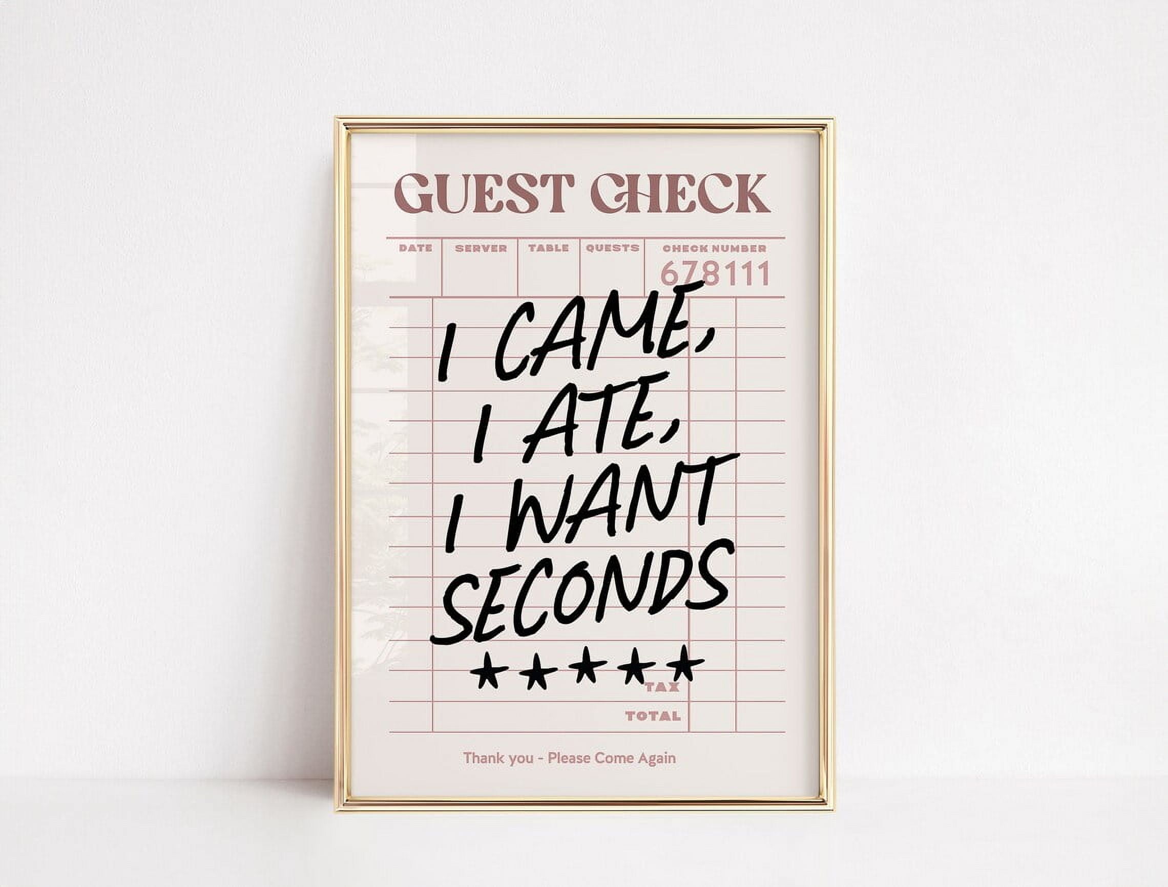 Guest Check, Five Stars Review, Typography Poster, Coquette, Cute Chef ...