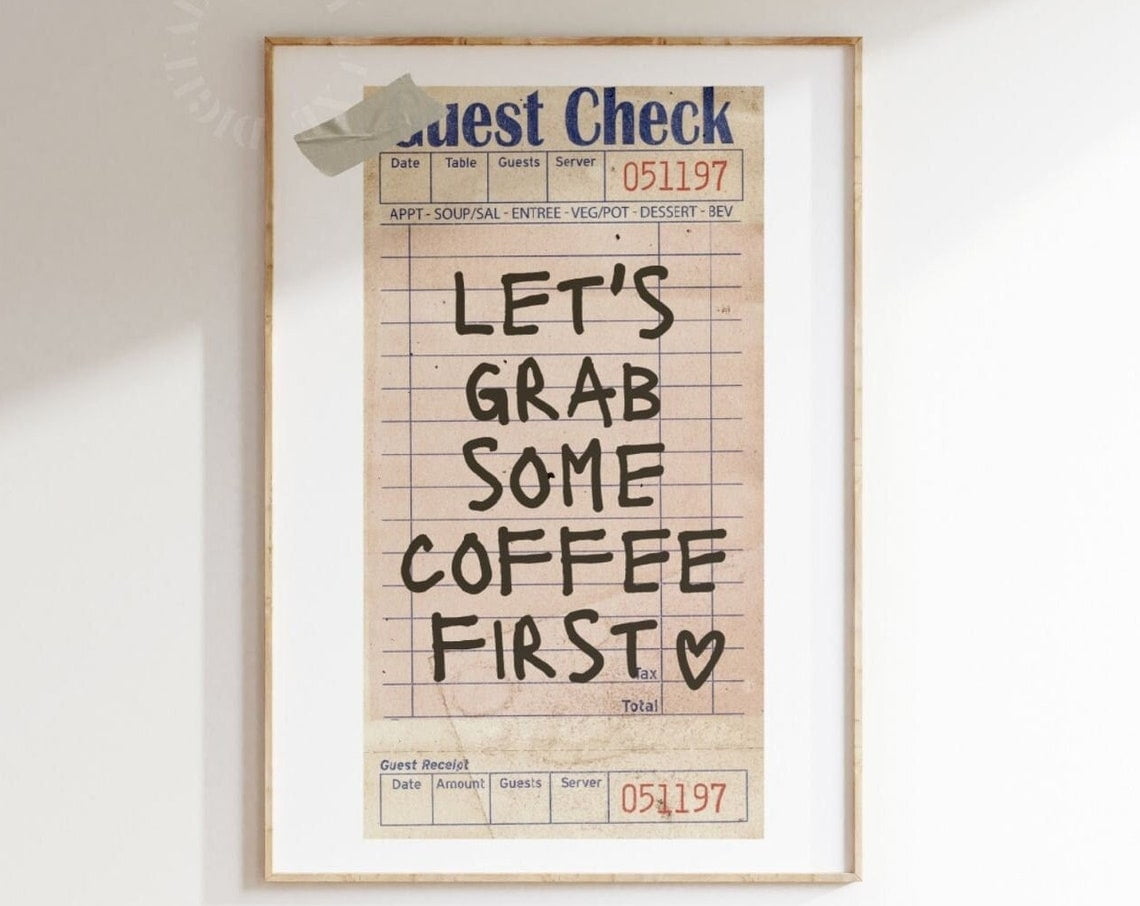 Guest Check Poster Guest Check Print Trendy Wall Art Trendy Print Retro Wall Art Aesthetic ...