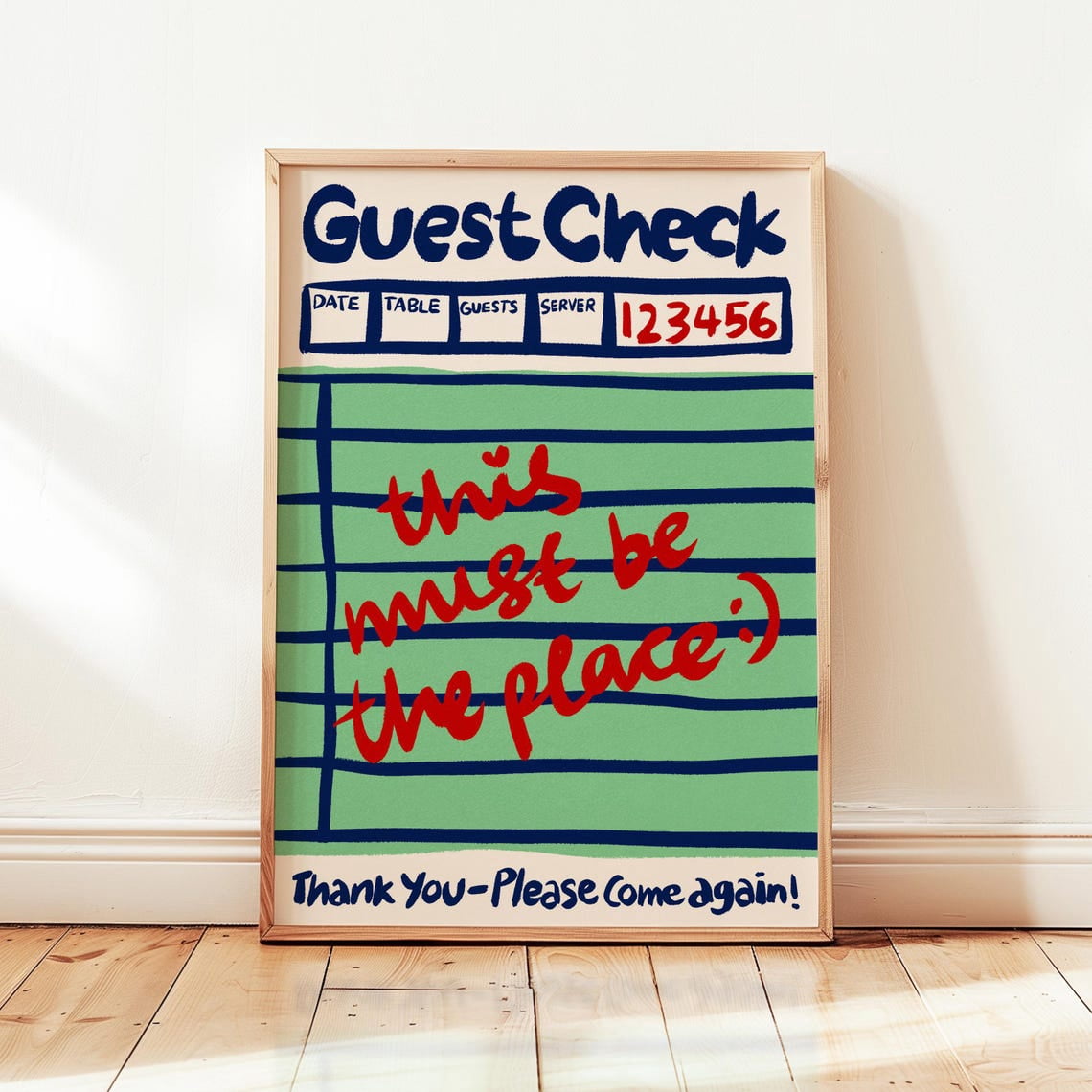 Guest Check Poster This Must Be The Place Entryway Wall Art Decor ...