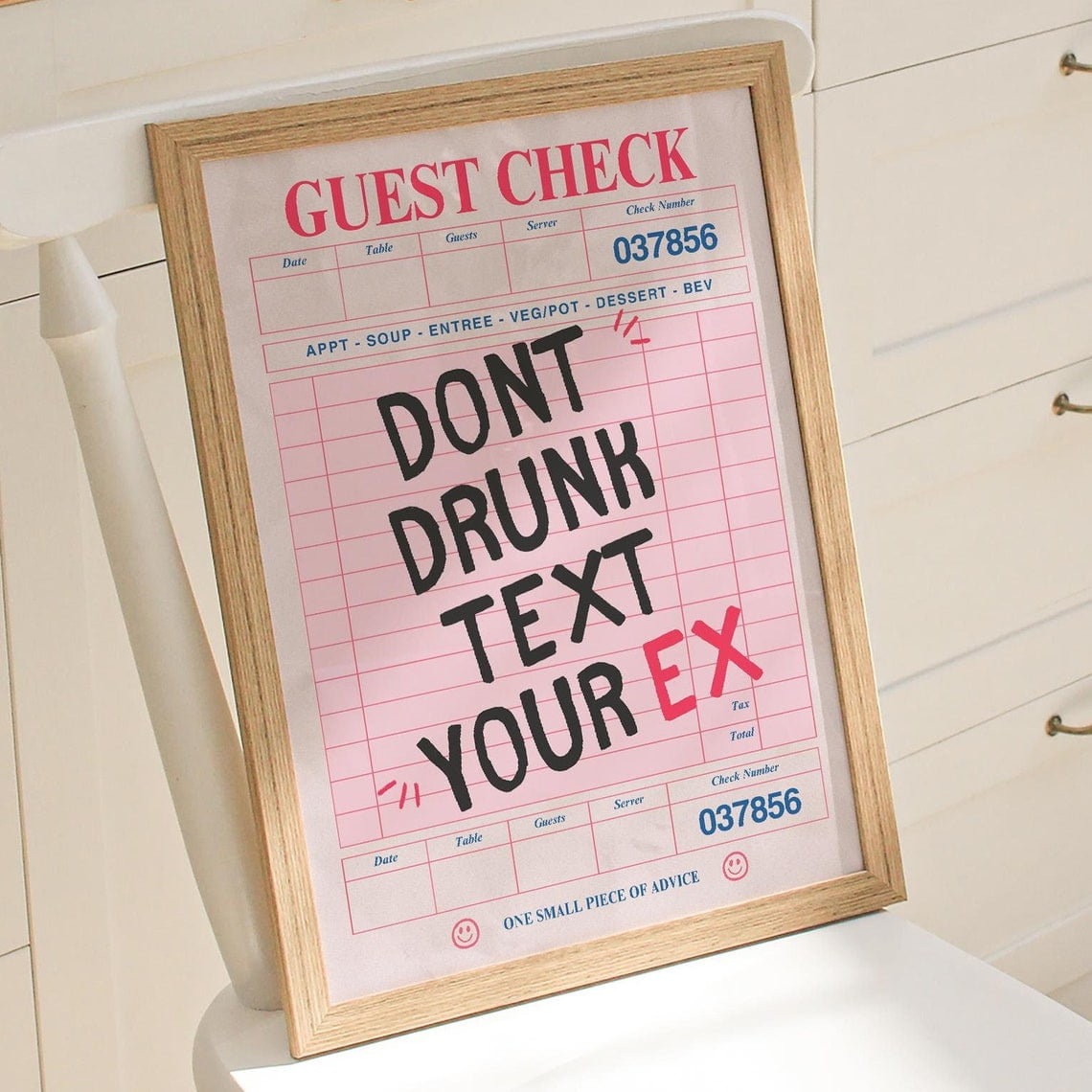Guest Check Prink, College Dorm Decor, Preppy Room Decor, Trendy Wall ...