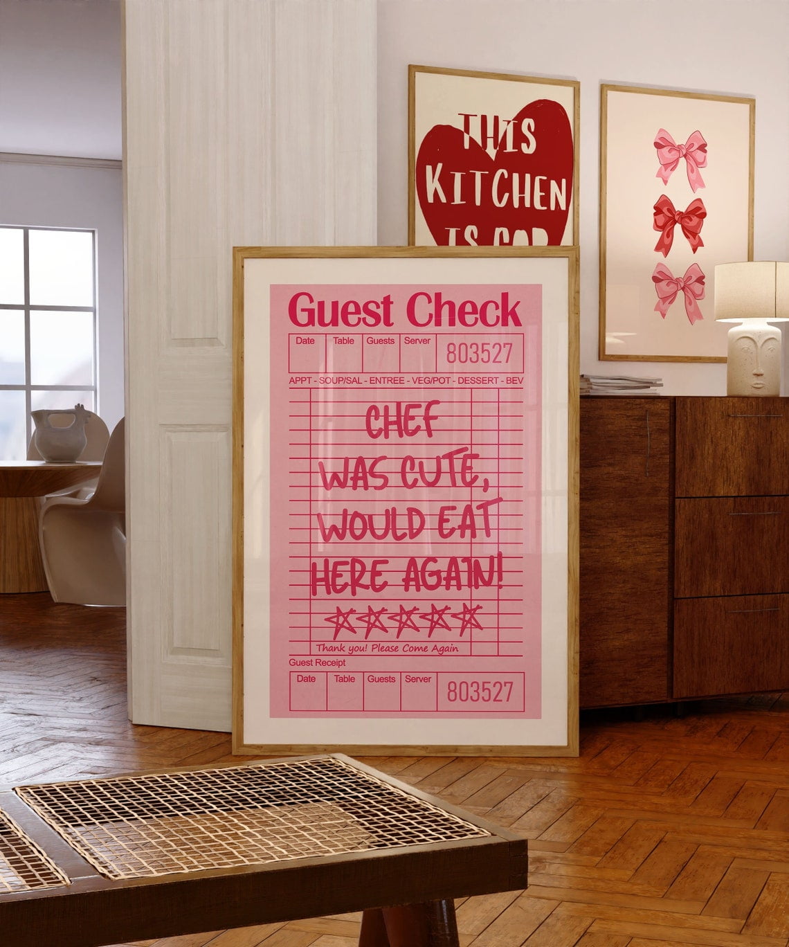 Guest Check Print, Chef Was Cute Would Eat Here Again, Guest Check Wall ...