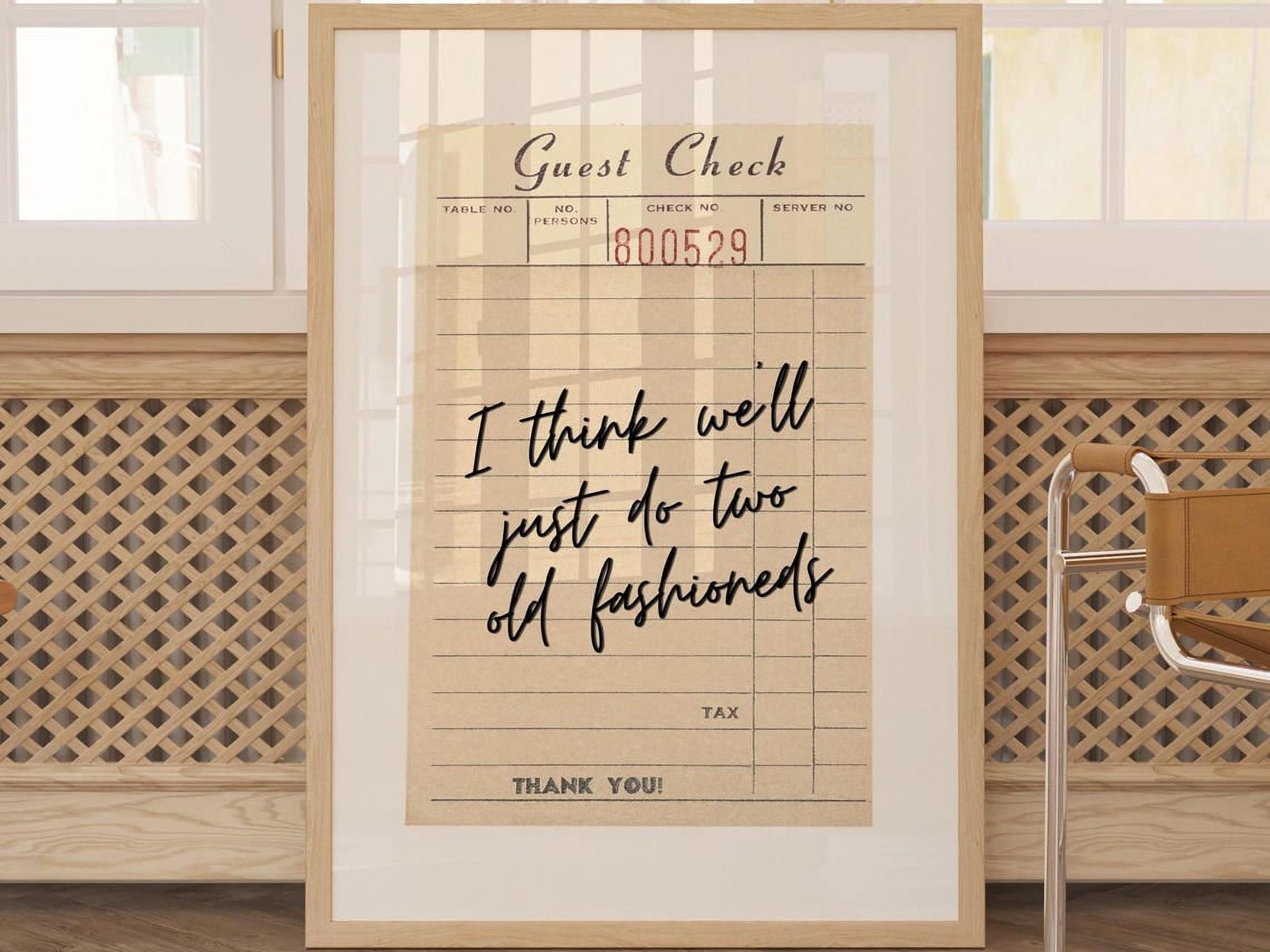 Guest Check Print Retro I Think We'Ll Have Two Old Fashioneds Guest ...