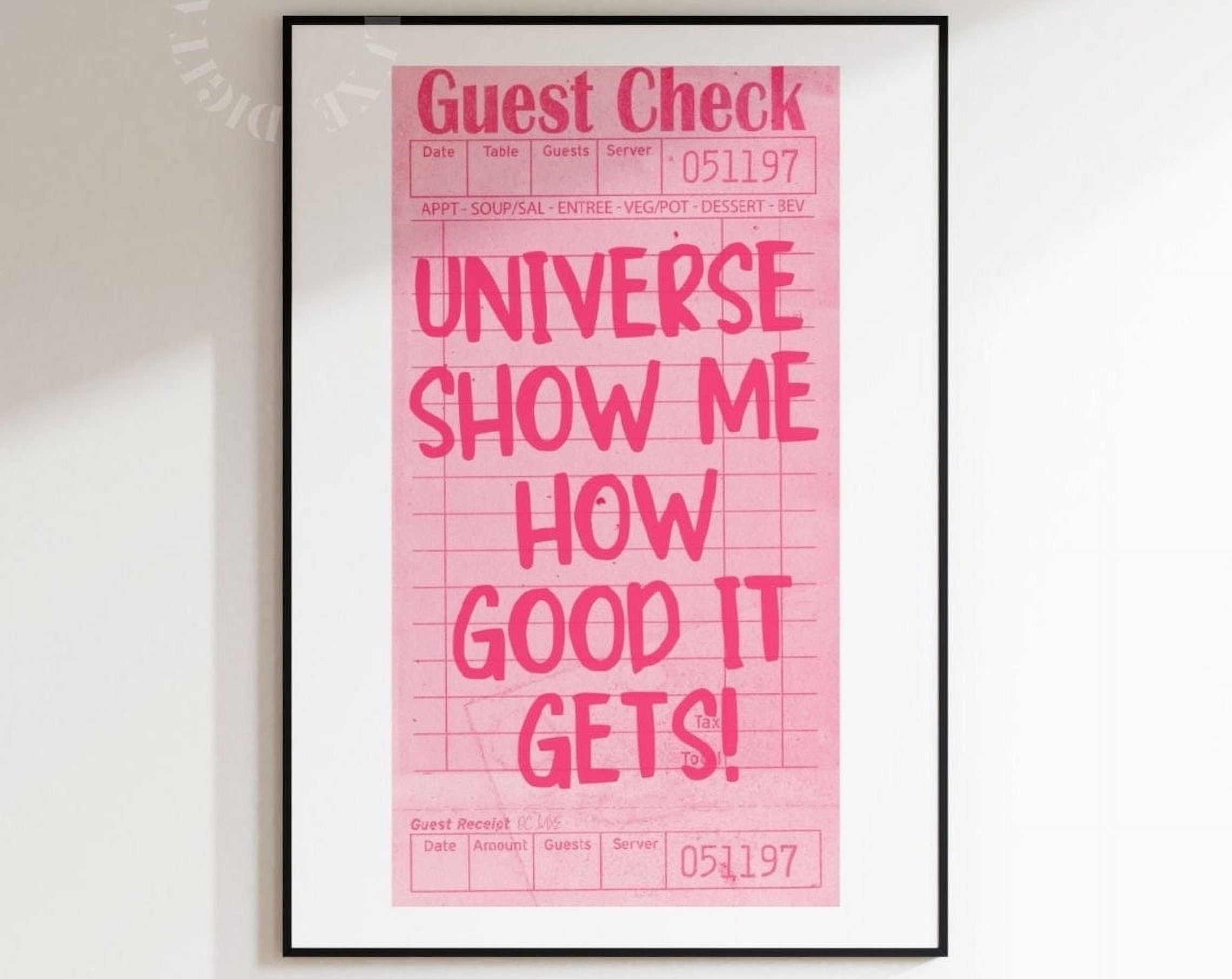 Guest Check Print Trendy Wall Art Guest Check Poster Preppy Print ...