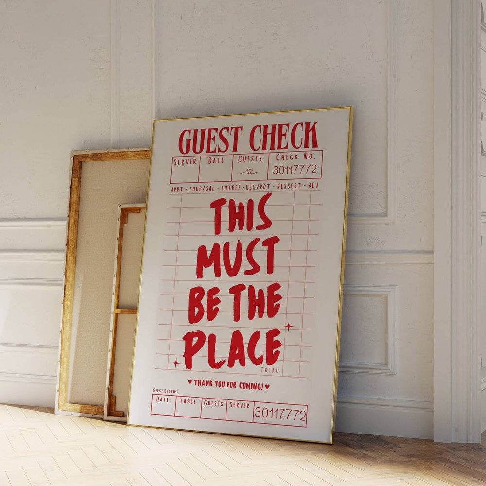 Guest Check Receipt, This Must Be The Place Poster, Bar Cart Art, Retro ...