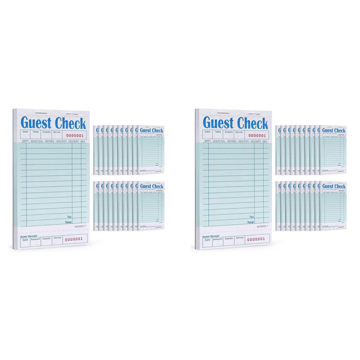 Guest Checks Book 40-Pack, Server Note Pads, Order Pads - Walmart ...