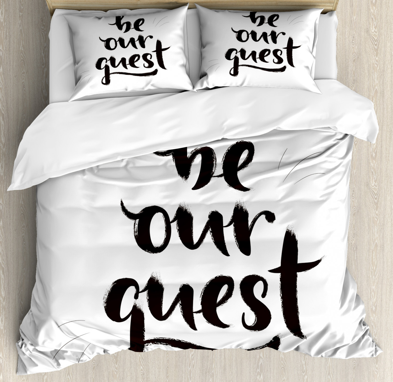 Be Our Guest Duvet Cover Set Queen Size, Ink Brush Painting Style ...