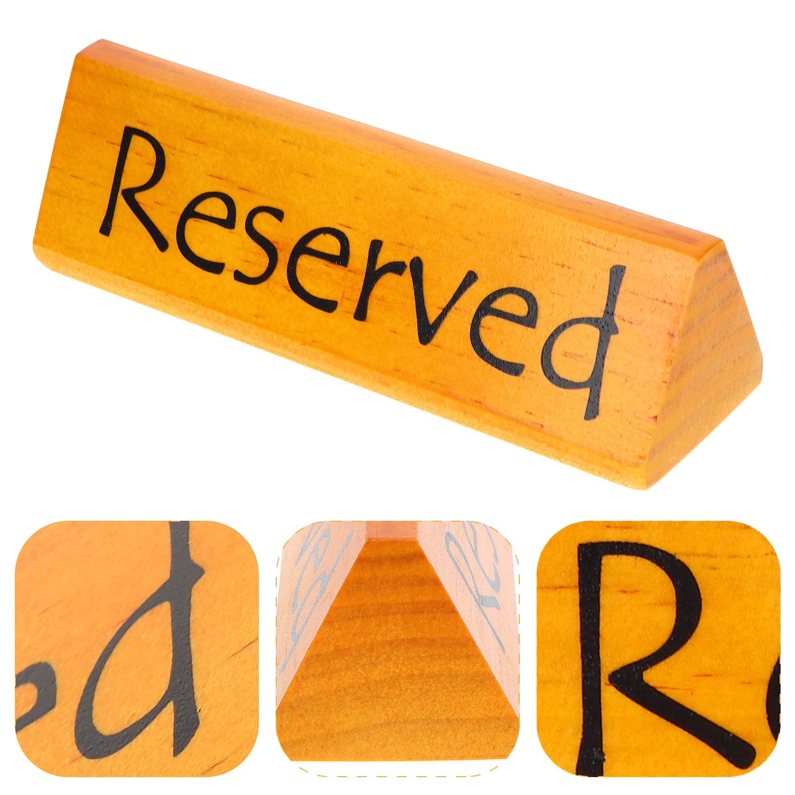 BESTYASH Brown Pine Wood Reserved Sign for Tables Tent Shape for ...