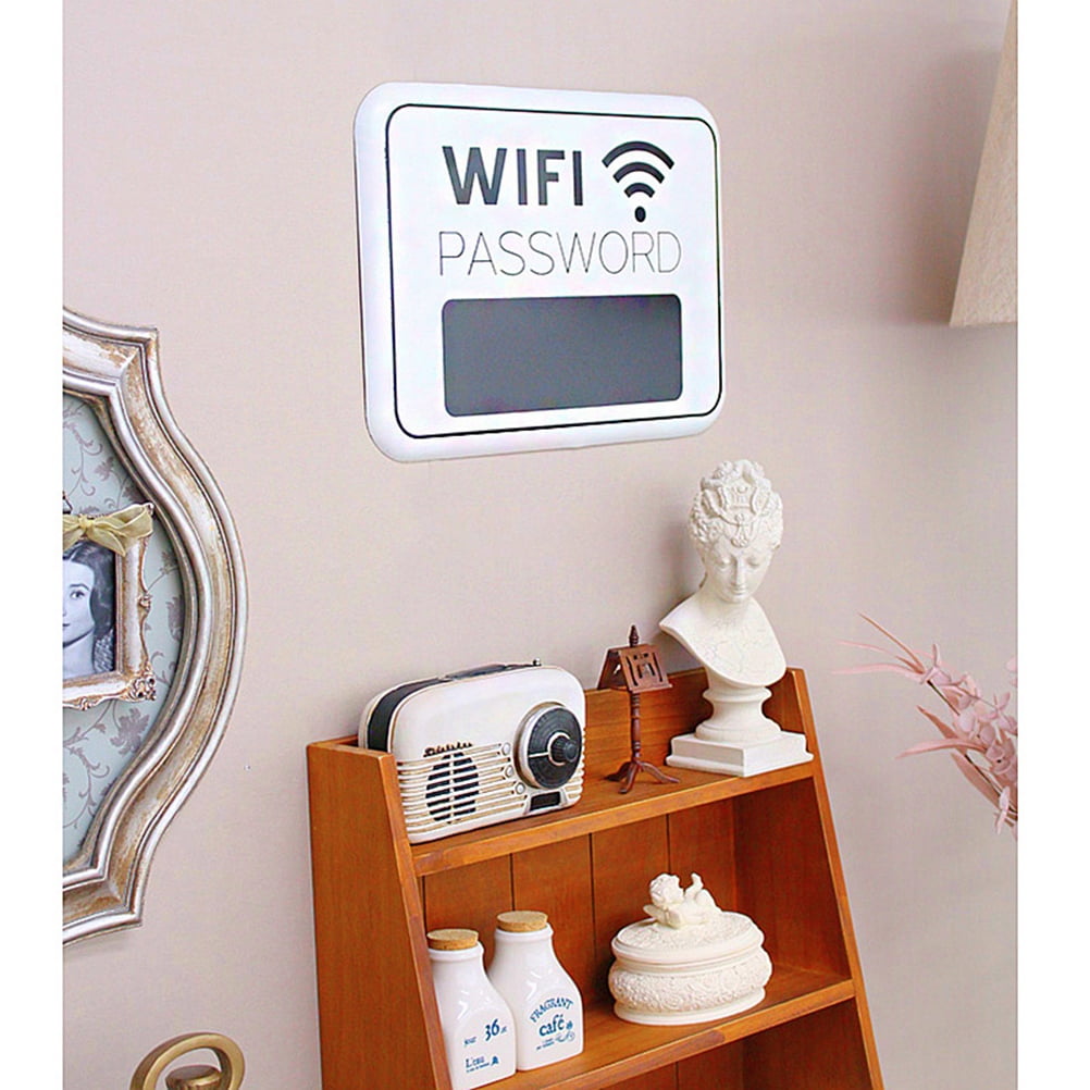 WHAMVOX Wood WiFi Password Sign Hanging Plaque with Jute Twine for Easy ...