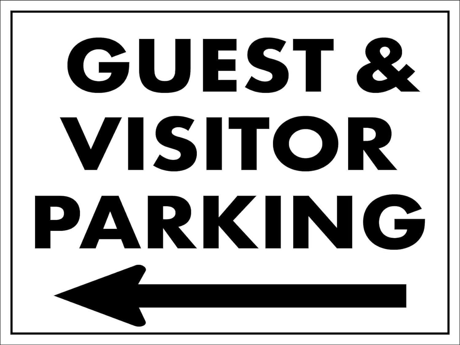 Guest and Visitor Parking Left Arrow Sign Metal Tin Sign 8x12 Inches ...