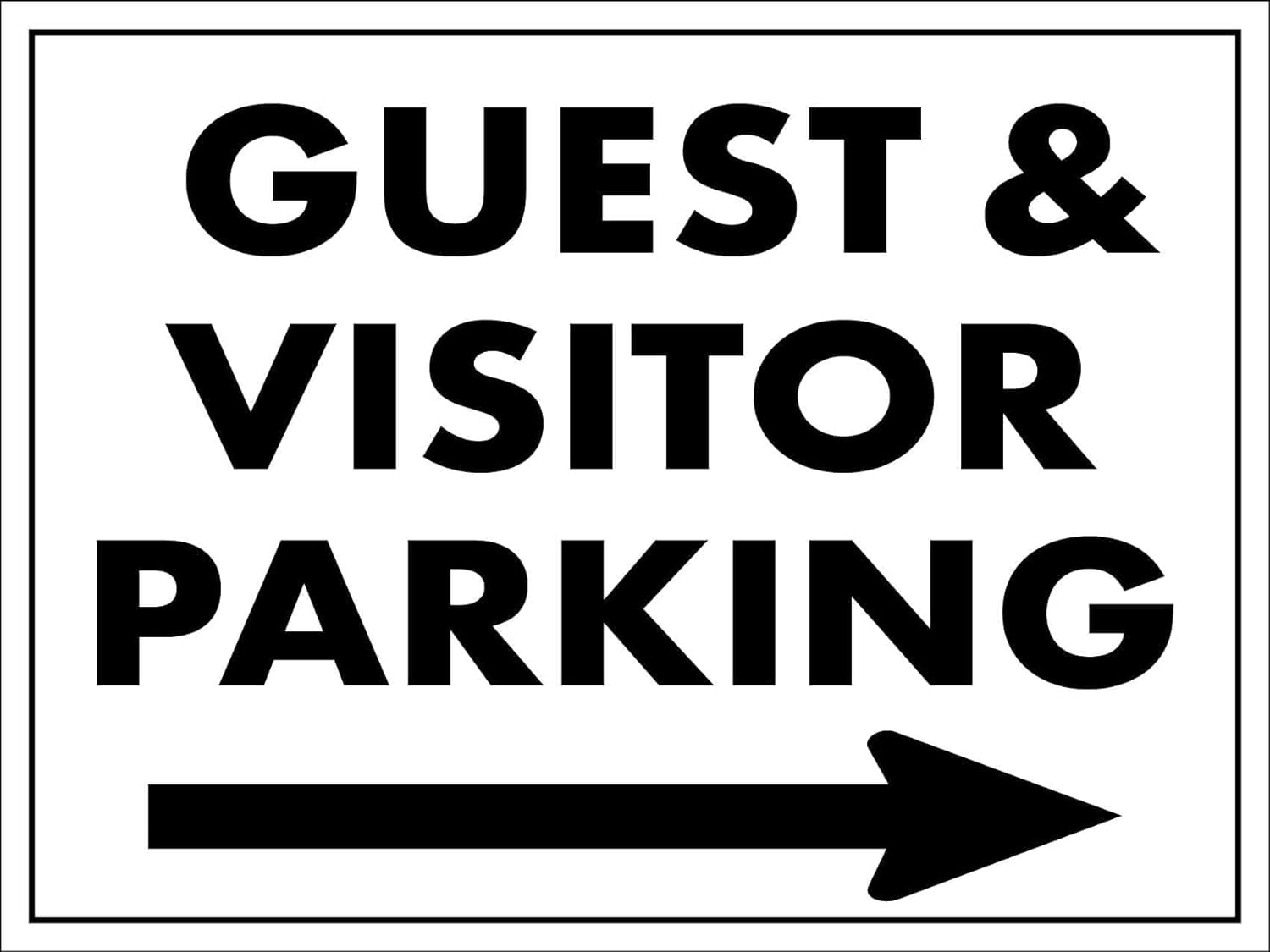 Guest and Visitor Parking Right Arrow Sign Metal Tin Sign 8x12 Inches ...