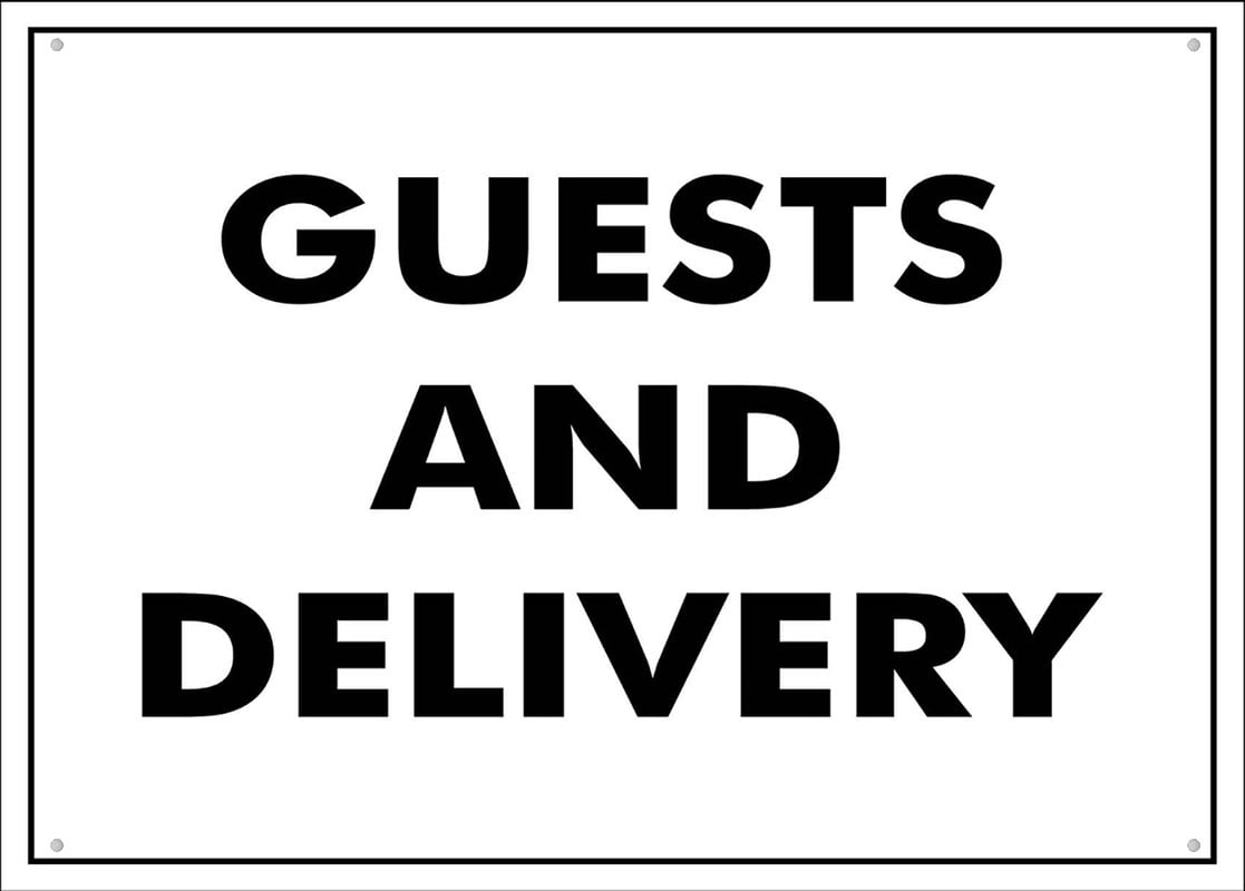 Guests And Delivery Sign Signs Outdoor, Uv Printed Aluminum 12 X 8 In ...