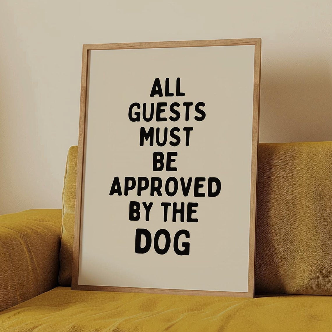 All Guests Must Be Approved By The Dog, Funny Dog Print, Retro ...