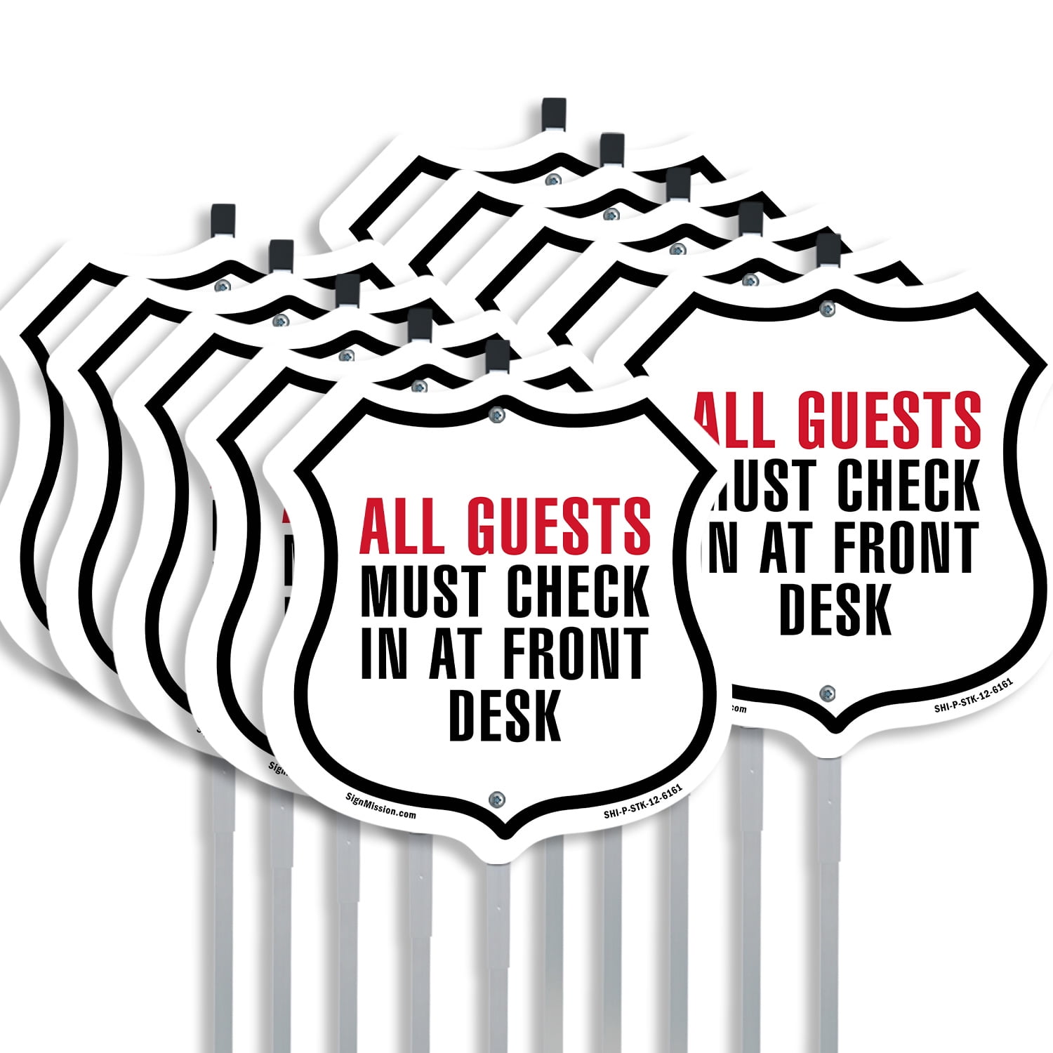 All Guests Must Check In At Front Desk (10 Pack) 12 inch X 12 inch ...