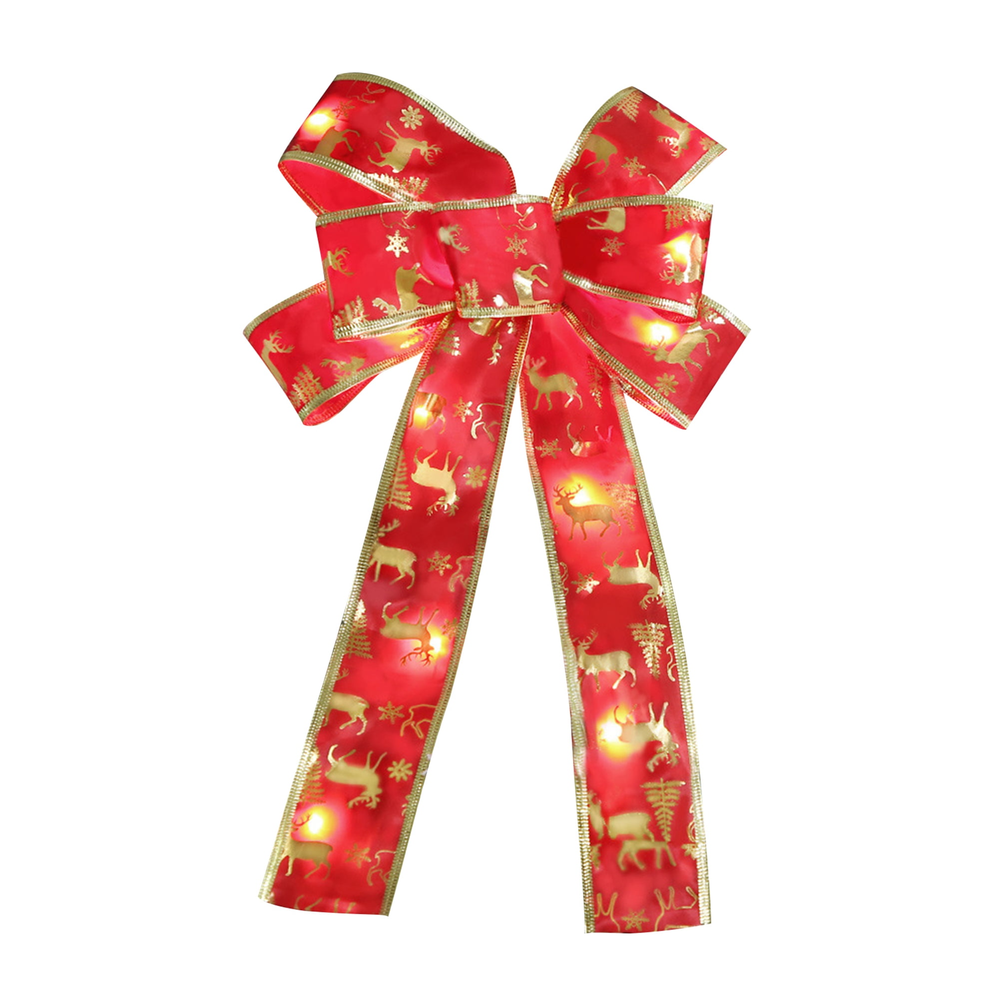 Gueuusu 13In LED Red Bows Christmas Decorations Large Bow with LED ...