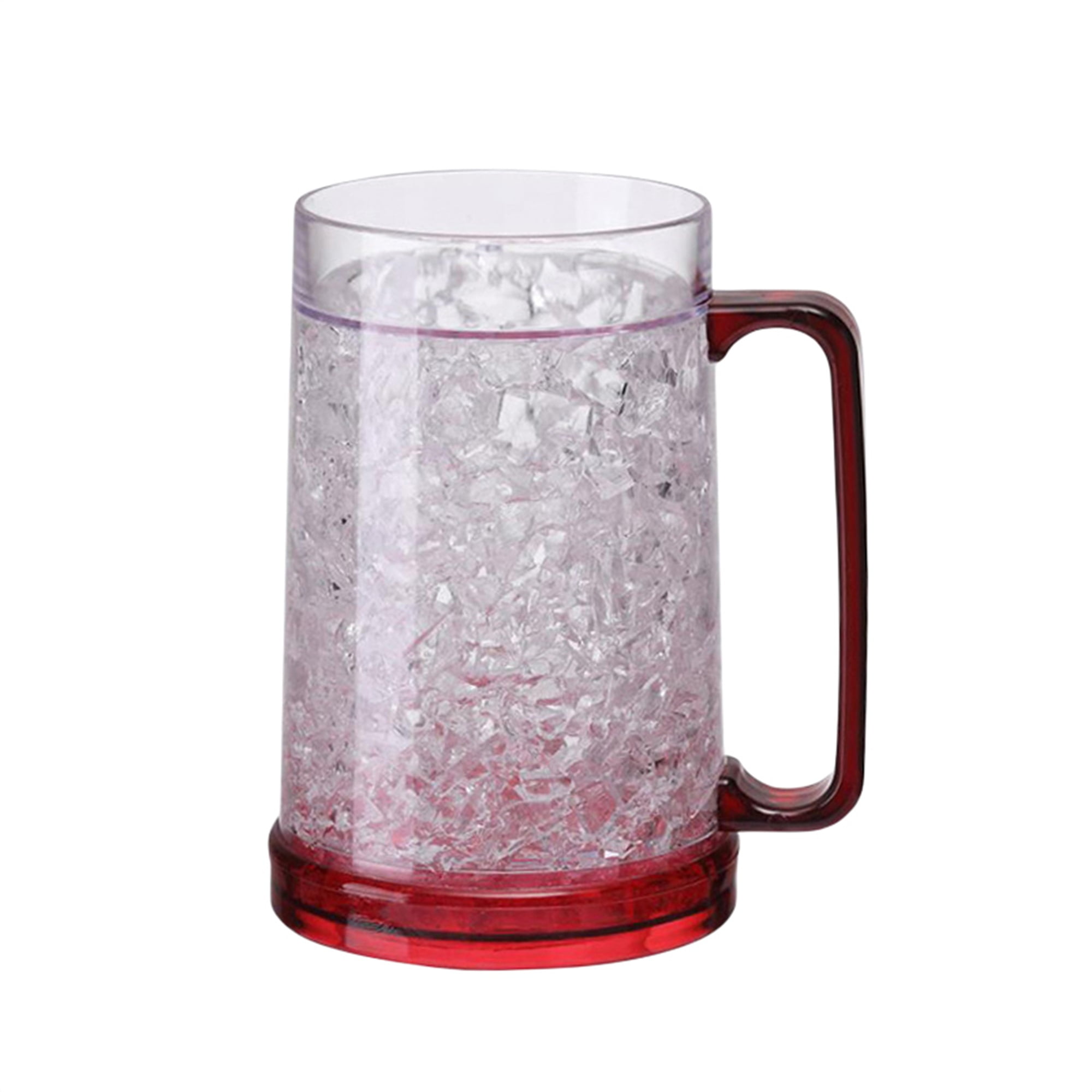 Gueuusu 16oz Freezer Beer Mugs, Double Wall Freezer Ice Mugs, Plastic ...