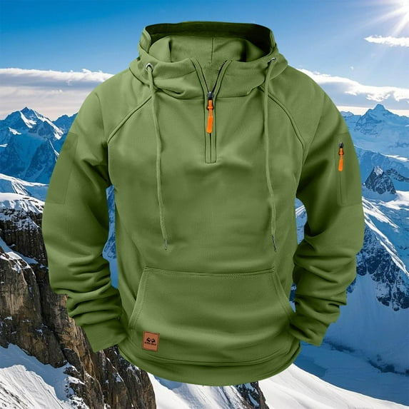 Gufahion Men's Quarter Zip Hoodies Long Sleeve Hooded Sweatshirts ...
