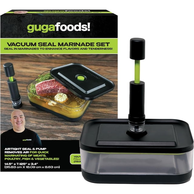 Guga Foods Vacuum Seal Marinade Set, Airtight Food Containers for ...