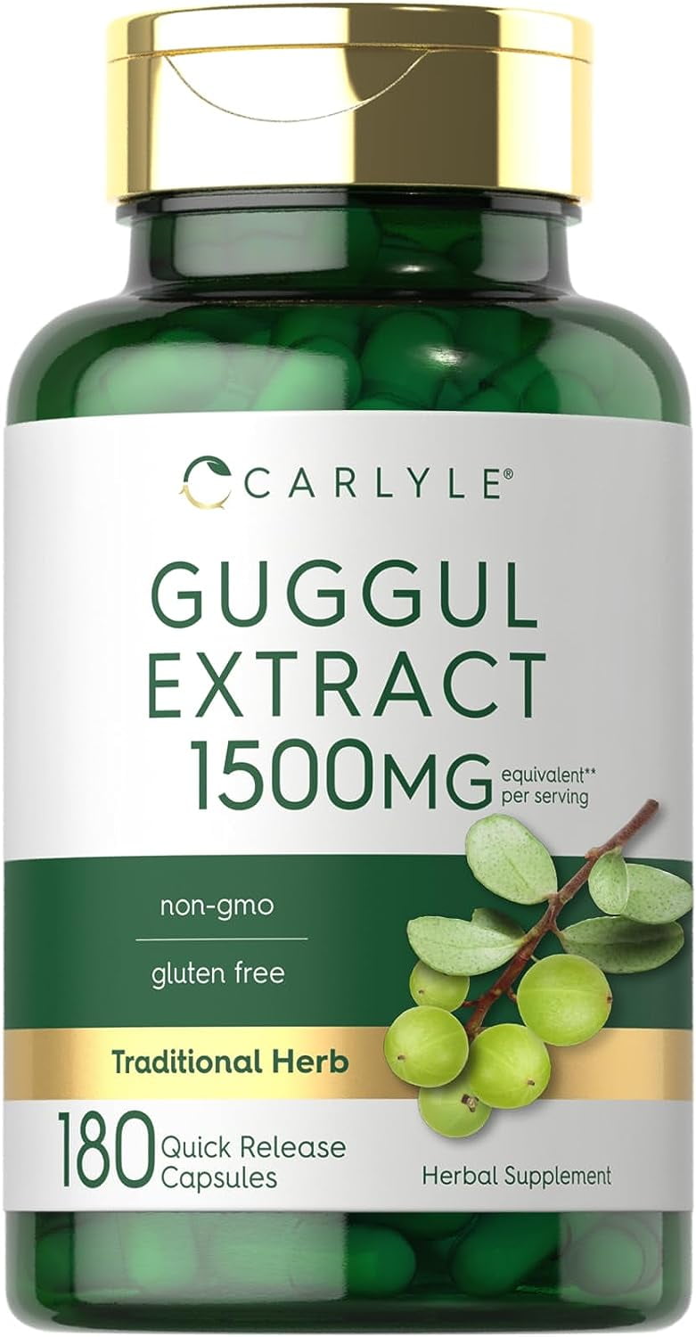 Guggul Extract Capsules | 1500mg Guggulsterone | 180 Count | by Carlyle ...