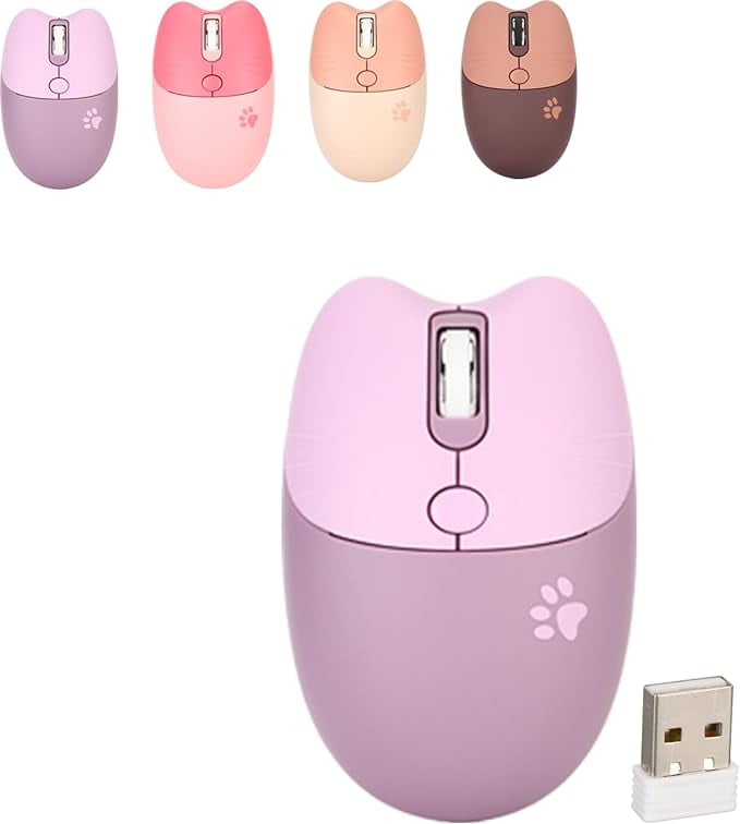 Gugxiom Cat Wireless Mouse, 2.4G Cute Mouse, Kawaii Mouse, Lightweight ...