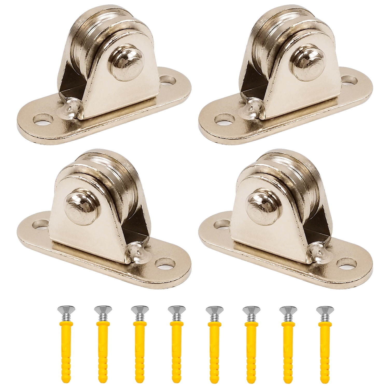 Guhuijie 4Pcs Pulleys Steel Ropes for Ropes, Vertical Stainless Steel ...